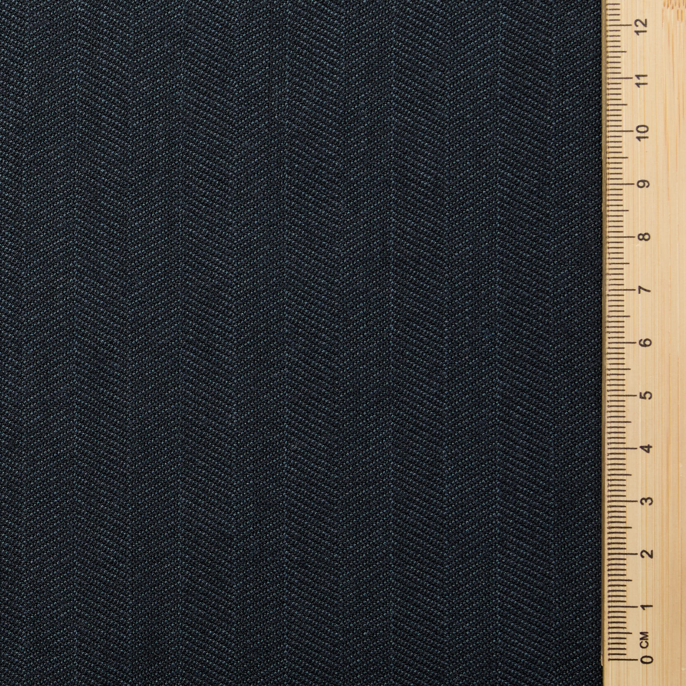 100% Merino Wool Herringbone Suiting - Obsidian Grey - Circular Sourcing
